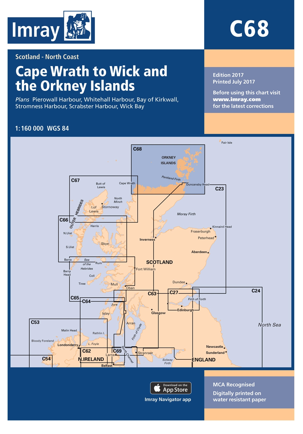 Imray Chart C68 Cape Wrath to Wick and the Orkney Islands